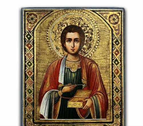 Старинная икона Святого целителя Пантелеймона