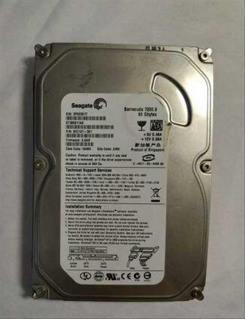 Жесткий диск Seagate 80Gb sataii 3,5" HDD бу