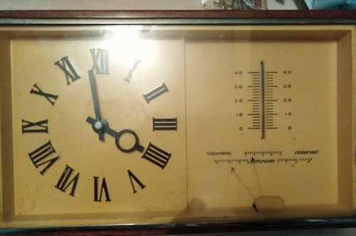 Часы с термометром и барометром