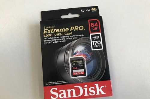 Sandisk Extreme Pro 64GB Class10 sdxc 170 MB/s
