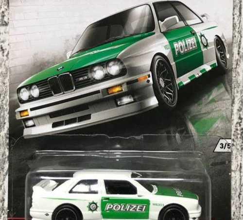 BMW E30 Polizei '92 M3 Hot Wheels 1:64 резина