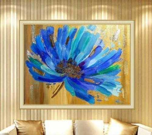Интерьерная картина Цветок синий 40х50см