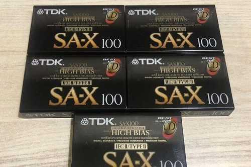 Аудиокассеты TDK SA-X 100 1992 год 5 шт