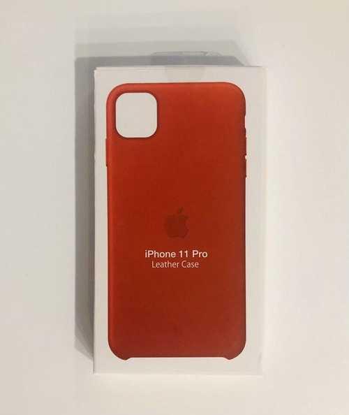 Кожаный чехол (leather case) для iPhone 11 PRO red