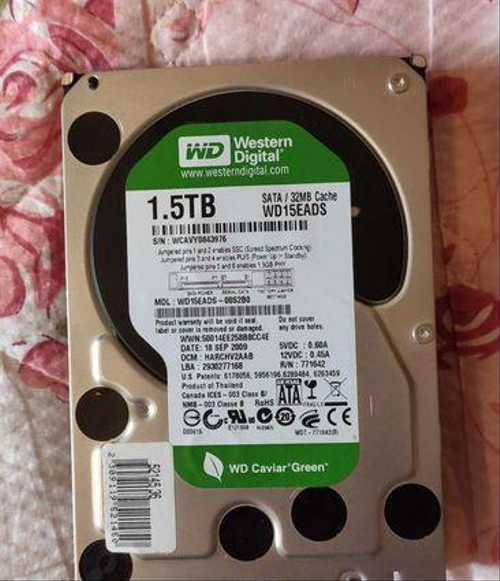 Жесткий диск wd green 1.5tb