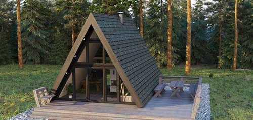 Каркасный дом A - frame под 94м2