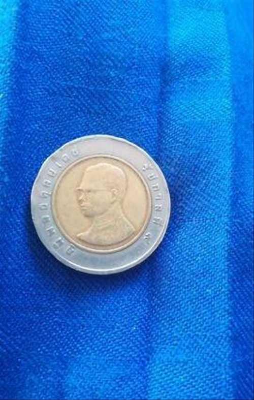 Монета 10 бат Таиланд до 1999