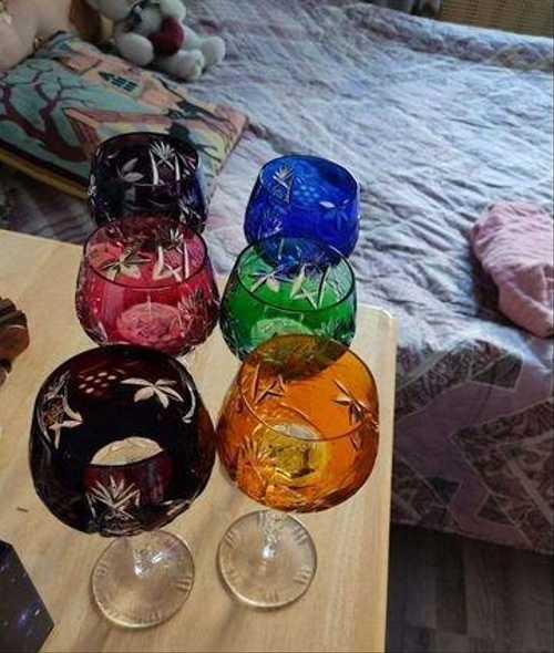 Хрустальные бокалы винные цветные Nachtmann