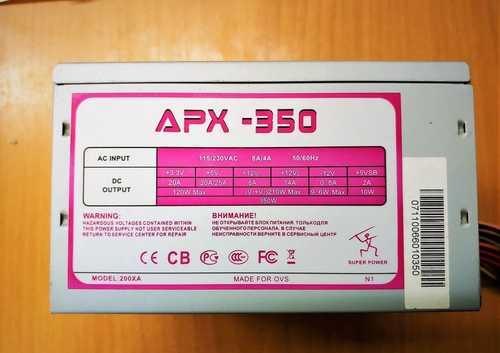Блок Питания 350W APX-350 model:200XA