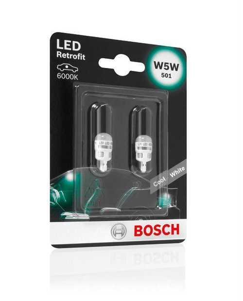 Bosch лампы диодные 2шт LED Retrofit W5W 12V T10