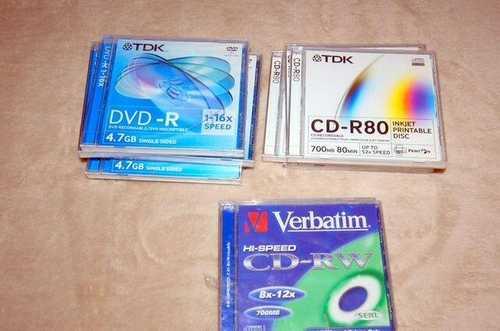 Диски чистые новые DVD-R CD-RW TDK Verbatim