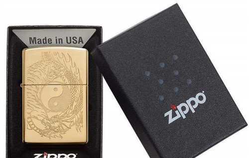 Зажигалка Zippo 49024 High Polish Brass Tiger