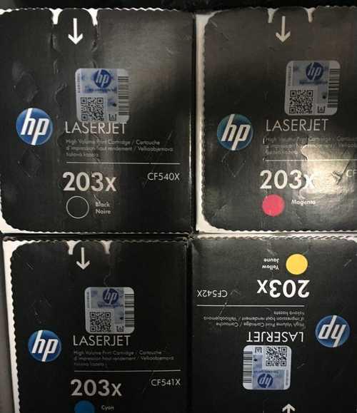 Набор картриджей HP 203X (черный CF540X и цветные)