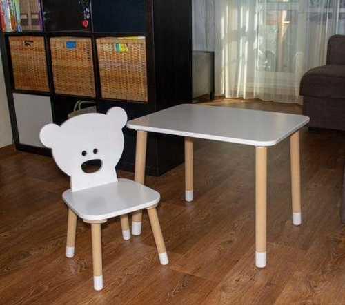Детский стульчик и столик "Форма Мишки" (Носочки)