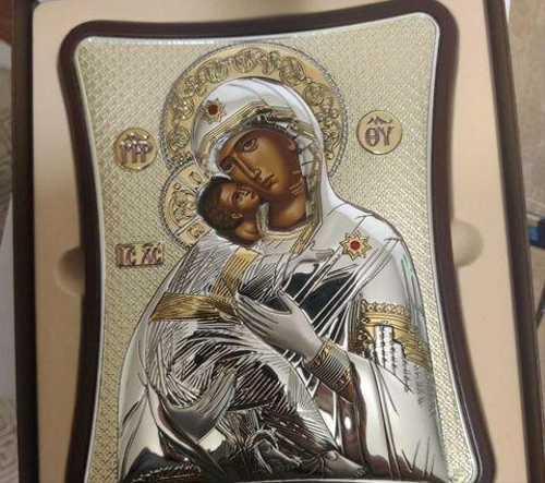 Икона Богородицы Владимирская, Греция, серебро