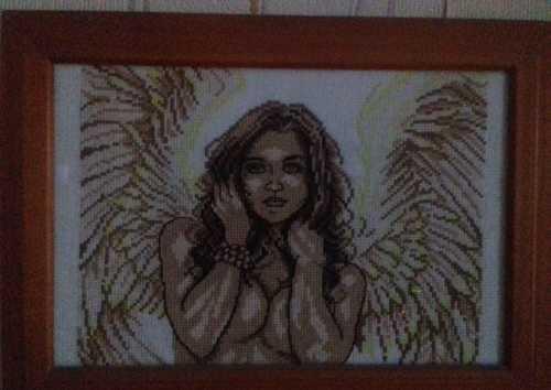 Картина ручной работы "Девушка-Ангел"