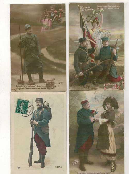 Открытки Франция-Первая Мировая 1915 год Солдаты