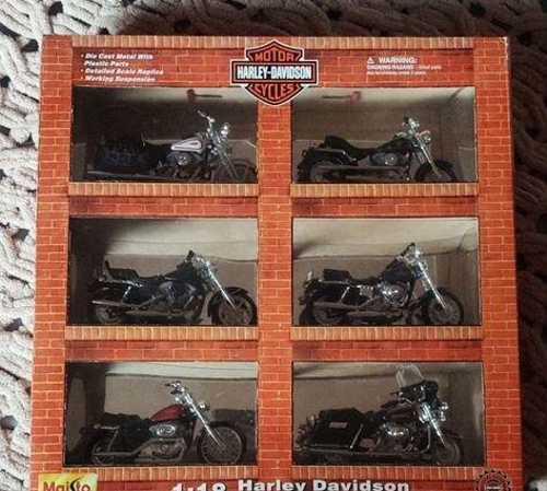 Модели Maisto 1:18, набор Harley Davidson, 6шт