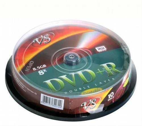 Диск DVD+R VS 8.5 Gb 8x 10 шт. cake box