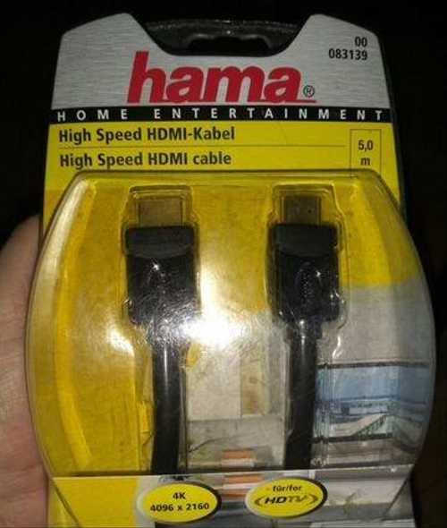 Кабель hdmi (m) - hdmi (m) (Hama H-83139) 5 м