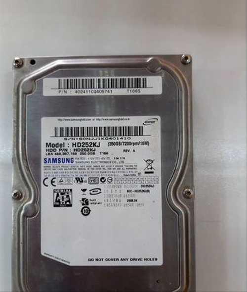 Жесткий диск Samsung 250 GB HD252KJ