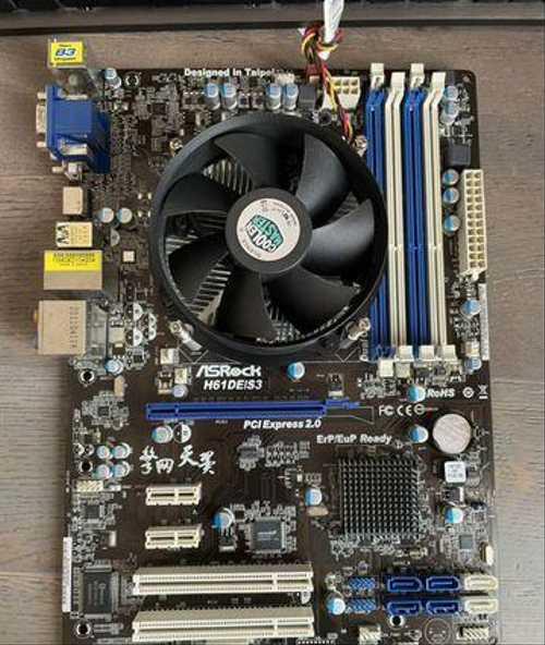 Материнская плата LGA1155 Asrock H61DE/S3 с процес