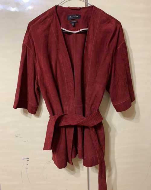 Замшевый пиджак куртка Massimo Dutti