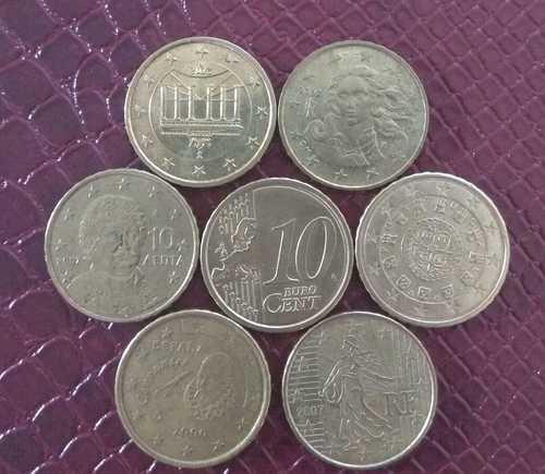 Евро монеты Австрия,Бельгия,Греция,Португалияобмен