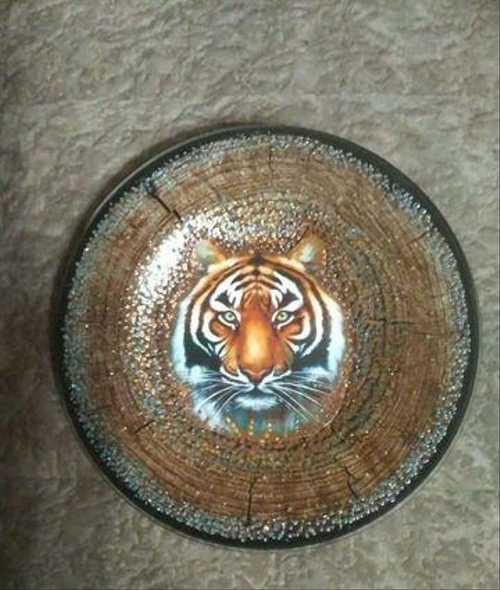 Тарелка декоративная "Тигр"