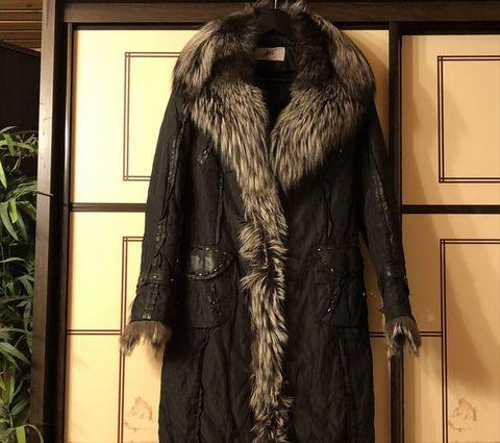 Пальто куртка зимняя чернобурка