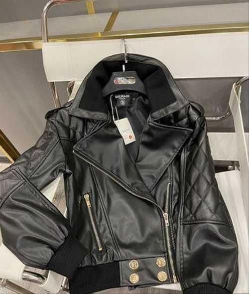 Кожаная куртка balmain