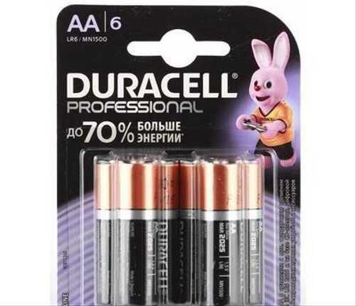 Набор батареек "Duracell Professional", пальчиковых, аа/LR06, 6 штук
