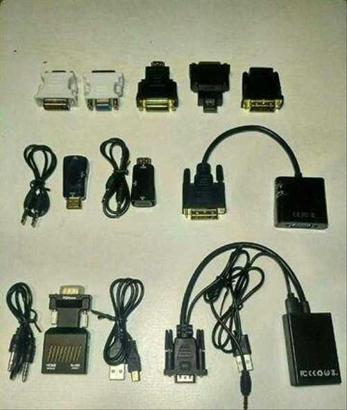 VGA, DVI, hdmi, DisplayPort, DP, mini DP, RCA, AV
