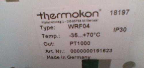 Комнатный датчик темп/ WRF04 PT1000 Thermokon