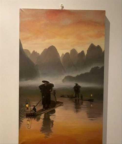 Картина маслом рассвет в китае
