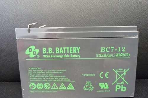Аккумулятор для ибп B.B. Battery BC7-12 12в