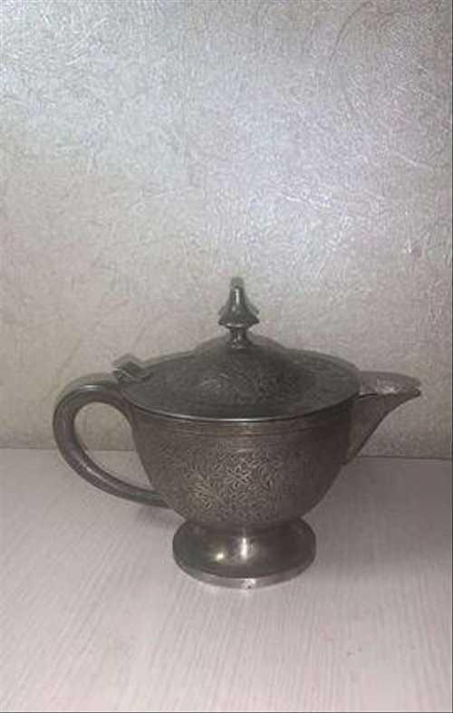 Чайник старинный, серебрение