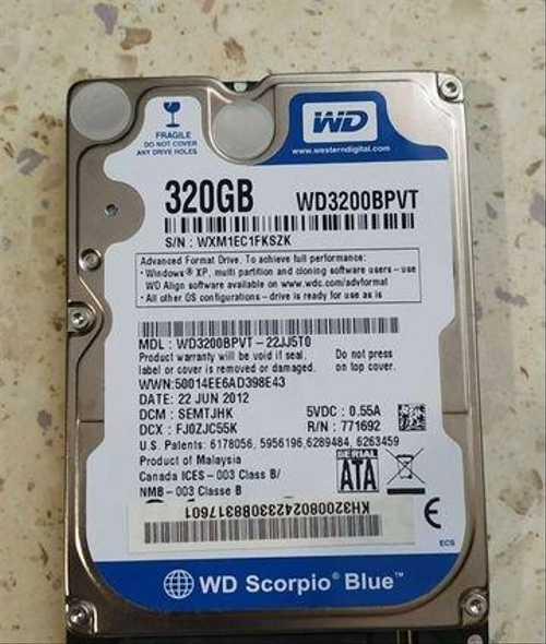 Жесткий диск 320Гб (hdd 2.5)