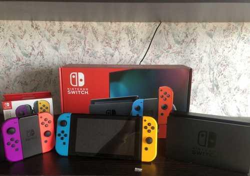 Nintendo Switch + JoyCon + 128gb + 64gb + топ игры