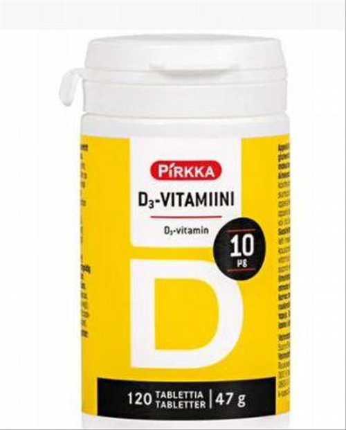 Витамин Д3 Pirkka (Пиркка) D3-vitamiini 10g 120 ш