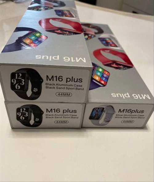 Смарт часы M16 Plus 44mm (black / silver)