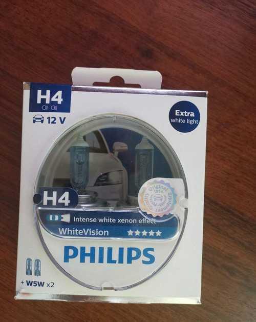 Лампа Philips H4 White Vision 3700K 12V 60/55W