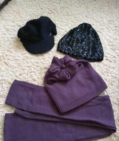 Головные уборы, комплект шапка и шарф