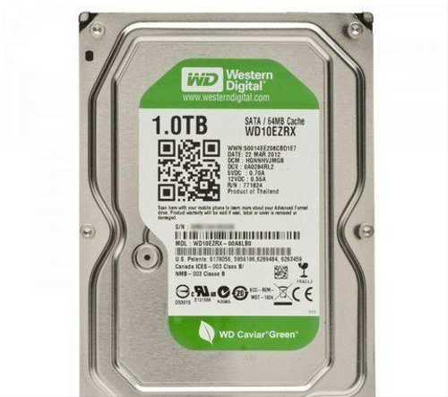 Жесткий диск 1Tb WD 10ezrz sata-III (5400rpm) 64mb