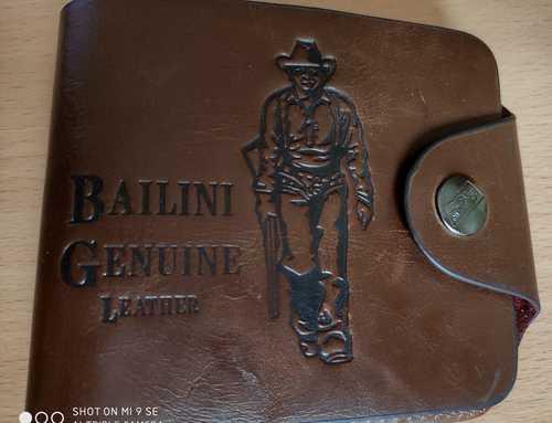 Портмоне мужсой "bailini genuine" кожаный вместите