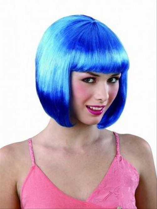 Карнавальный парик "Голубое каре"