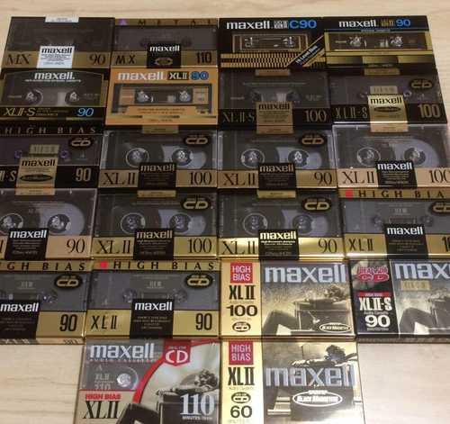 Аудиокассеты Maxell Metal и Хром коллекция 22 шт