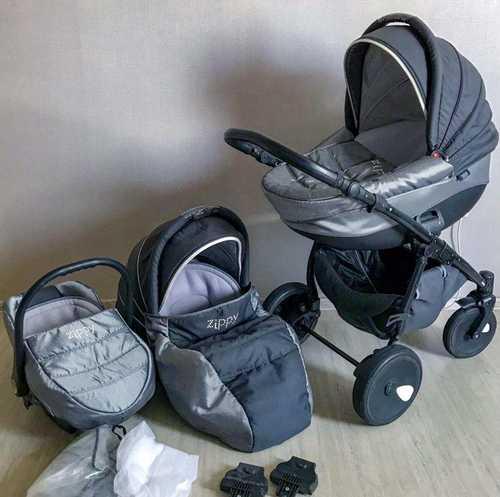Коляска Tutis Zippy Silver Plus 3 в 1 с ионами сер