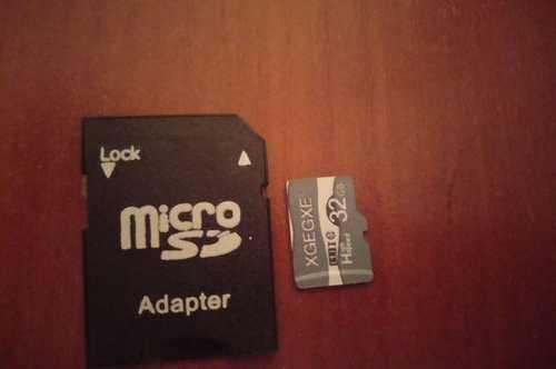 Карта памяти Micro SD 32Gb + Adapter