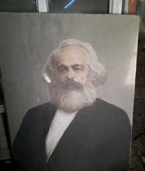 Картина портрет К.Маркса 100см75см 1957г масло